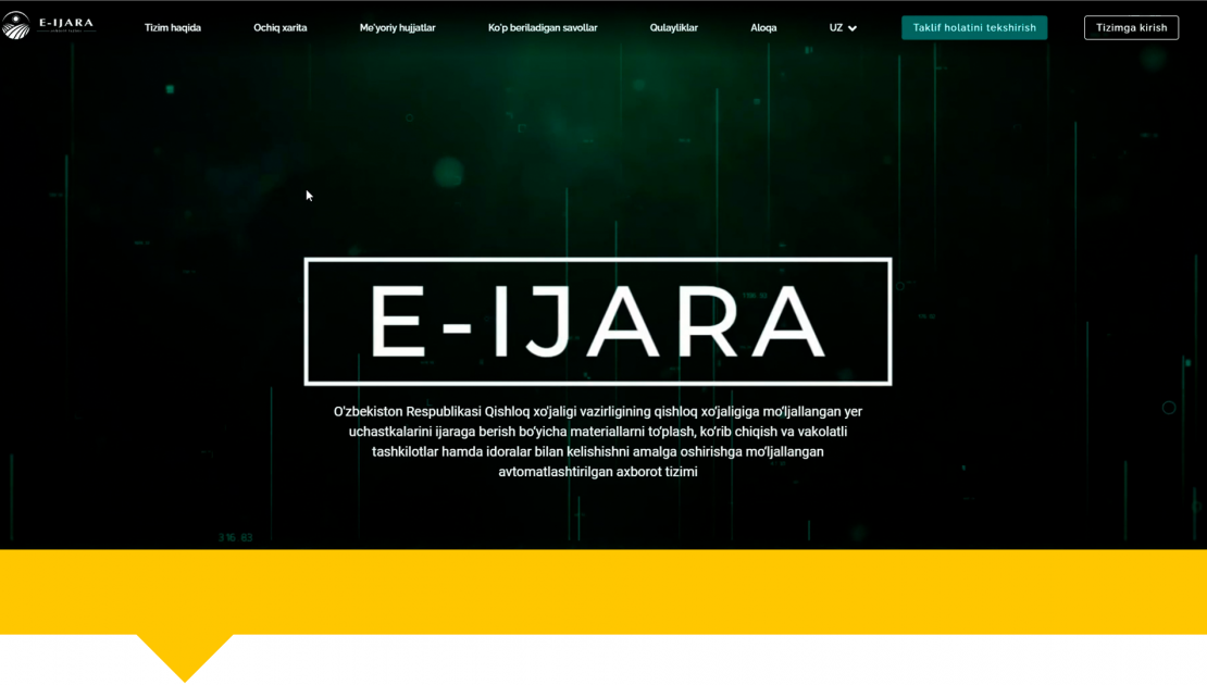 “E-IJARA” AXBOROT TIZIMI FOYDALANUVCHILAR UCHUN YANADA QULAY BO‘LDI - AGRO.UZ